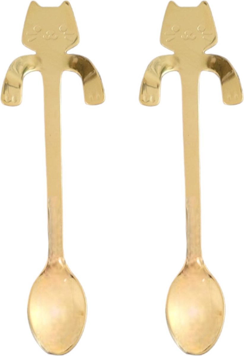 oDaani - Theelepel kat - Hangende kat - Theelepel goud - set van 2 ...
