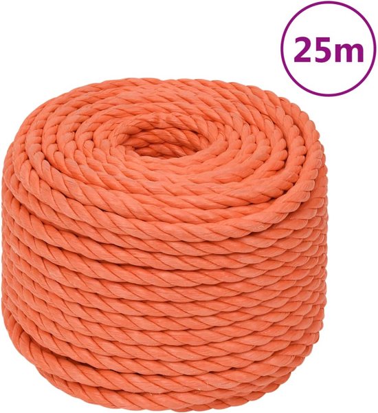 vidaXL - Werktouw - 16 - mm - 25 - m - polypropeen - oranje | bol