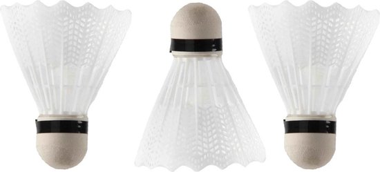 Kids Fun Badminton shuttles - set van 9x - met veertjes - wit - 9 x 6 ...