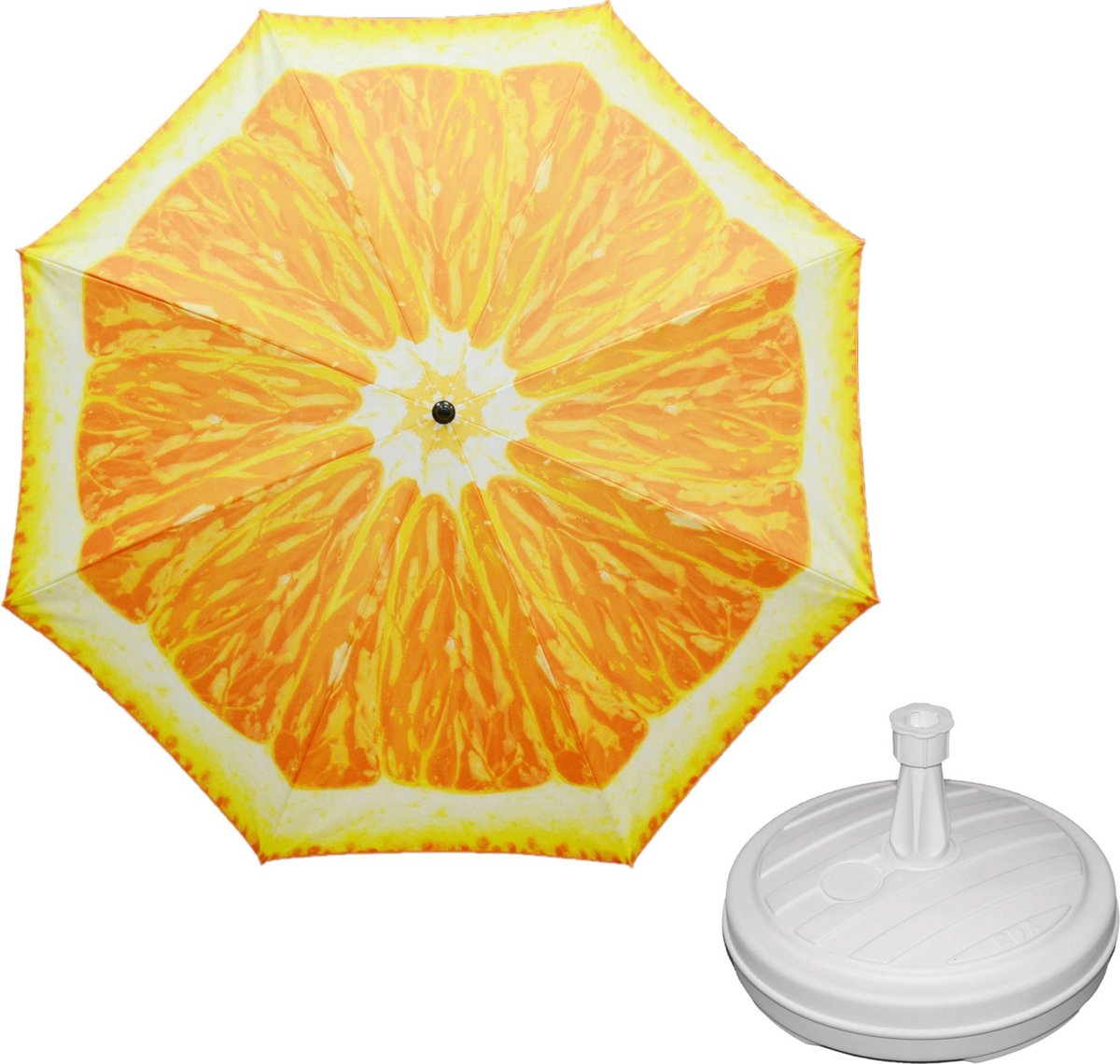 Parasol - Sinaasappel fruit - D160 cm - incl. draagtas - parasolvoet ...