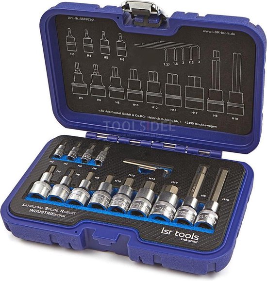 LSR Tools 18 Delige 1/4 - 1/2 Professionele IndustriÁ«le Inbus ...
