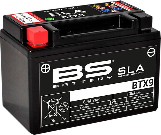 Bs Battery Btx9 Agm-accu Zwart | bol