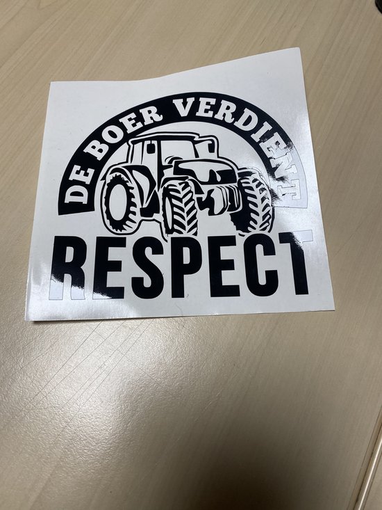 de boer verdiend respect autosticker muursticker raamsticker zwart ...