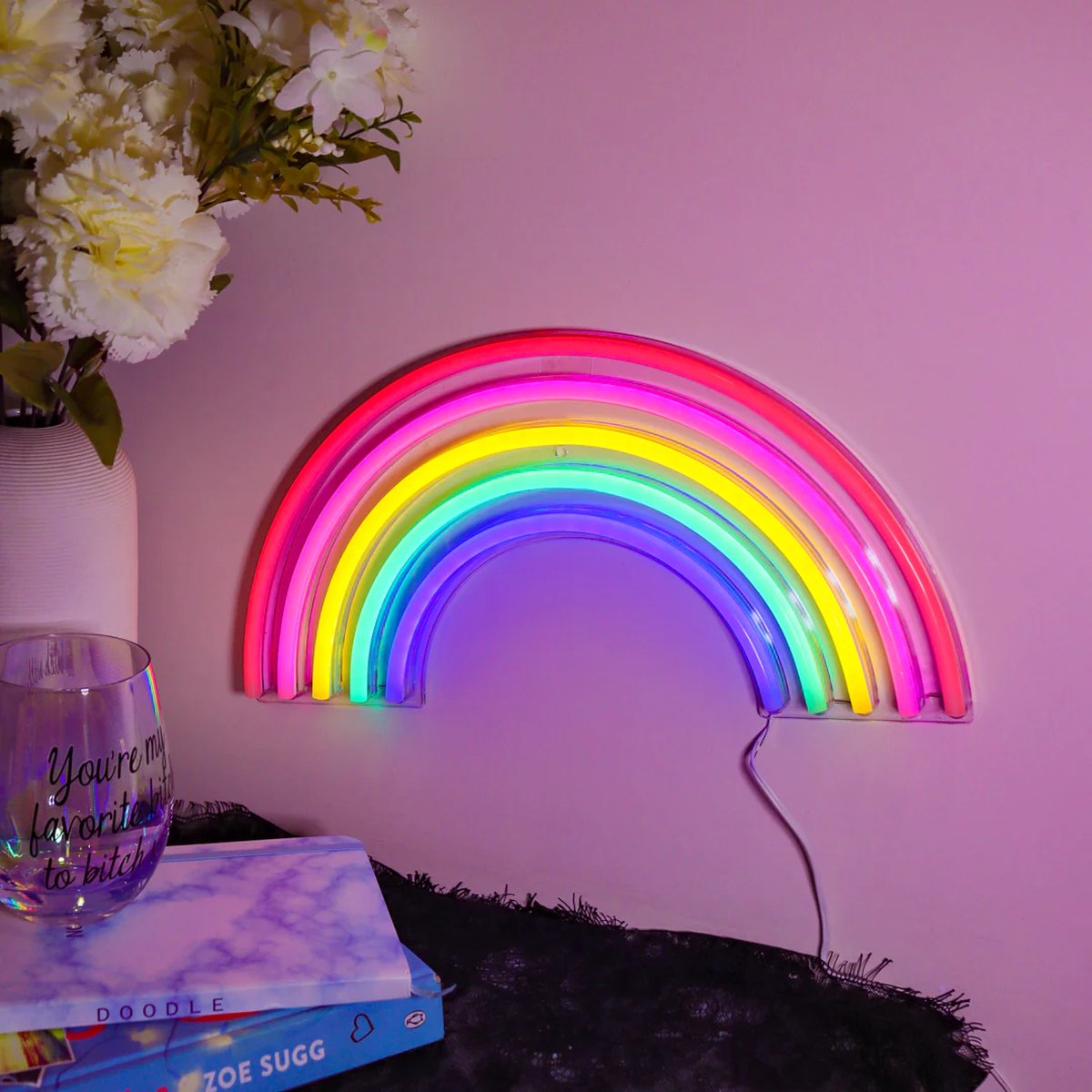 Neon led lamp - Regenboog - 19 x 38 cm - USB - Neon verlichting ...