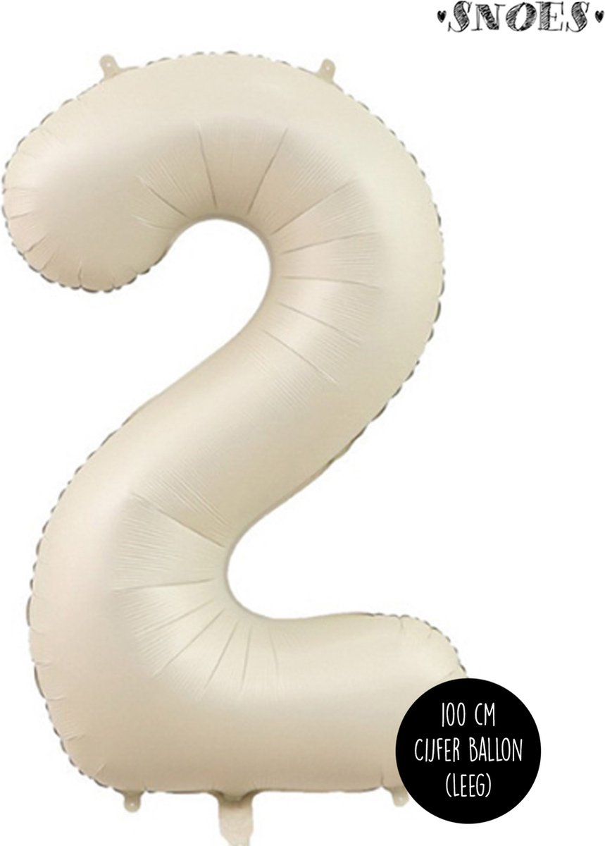 Cijfer Helium Folie ballon XL - 22 jaar cijfer - Creme - Satijn - Nude ...