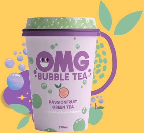Boisson au thé OMG, Thee vert aux fruits de la passion avec des bulles ...