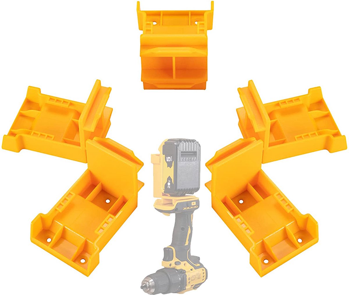 Boorhouder - Boor Batterij Houder - 2 stuks - Geel - Dewalt - Milwaukee ...