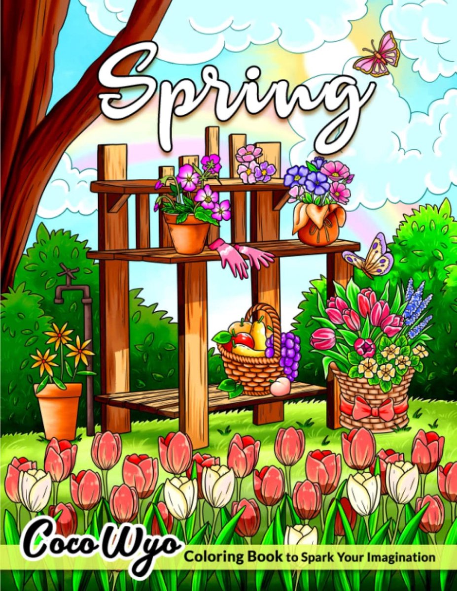 Coco Wyo Spring Coloring Book Kleurboek Voor Volwassenen Bol