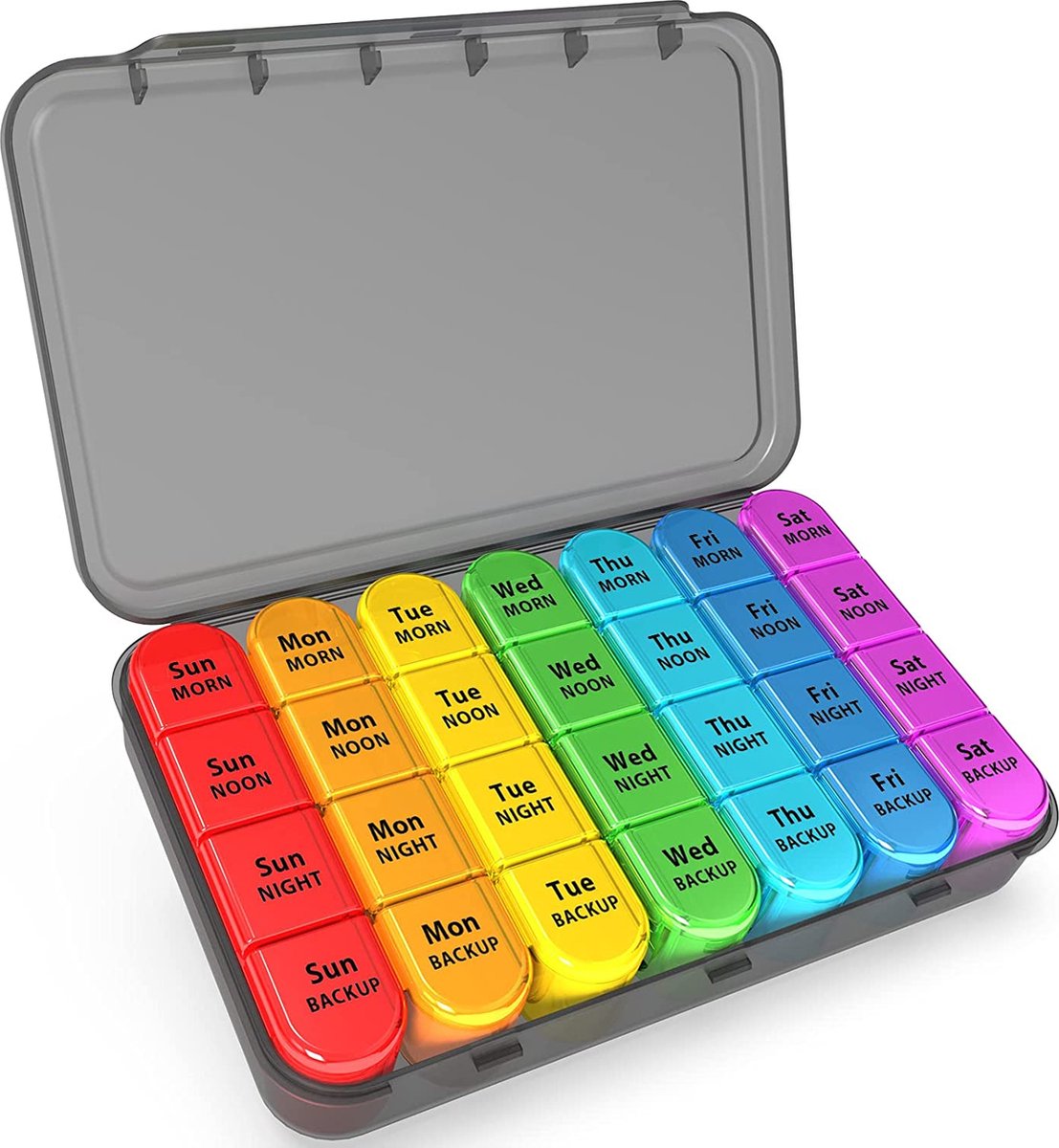 BOTC Pillendoos 7 Dagen - 4 vakjes - Medicijn Box met Dag Aanduiding ...