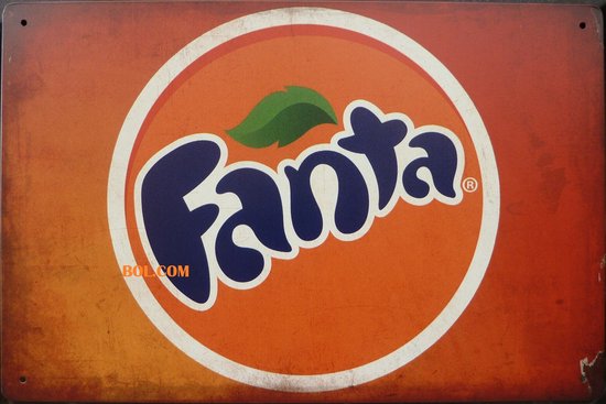 FANTA ORANGE METALEN WANDBORD - MUURPLAAT - VINTAGE - RETRO - HORECA ...