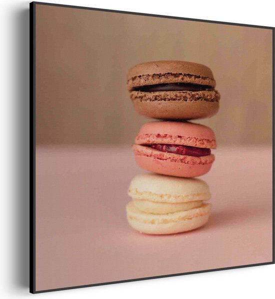 Akoestisch Schilderij Macarons Roze Beige Tinten Vierkant Basic XL ...