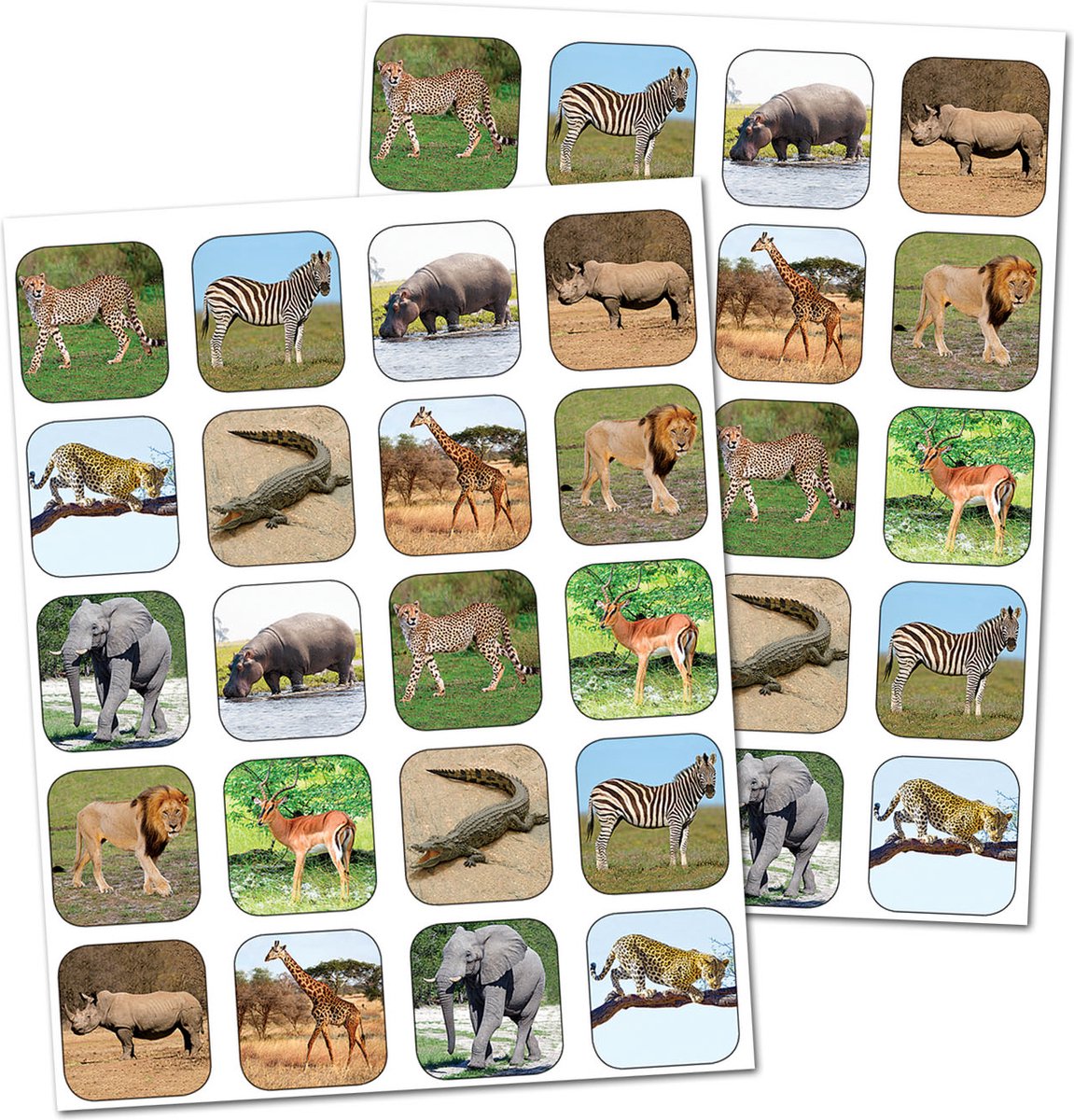 Safari Stickervellen - Stickers Safari Dieren - Stickervellen Kinderen ...