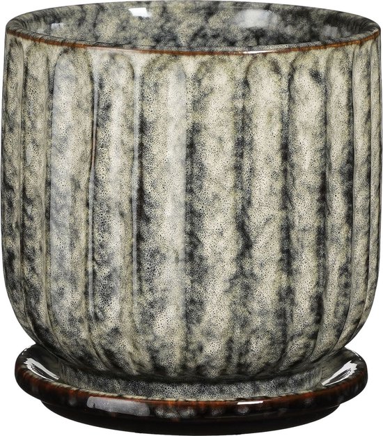 Oneiro’s Luxe Bloempot Tim pot round grey - H16xD16 cm – hotel chique ...