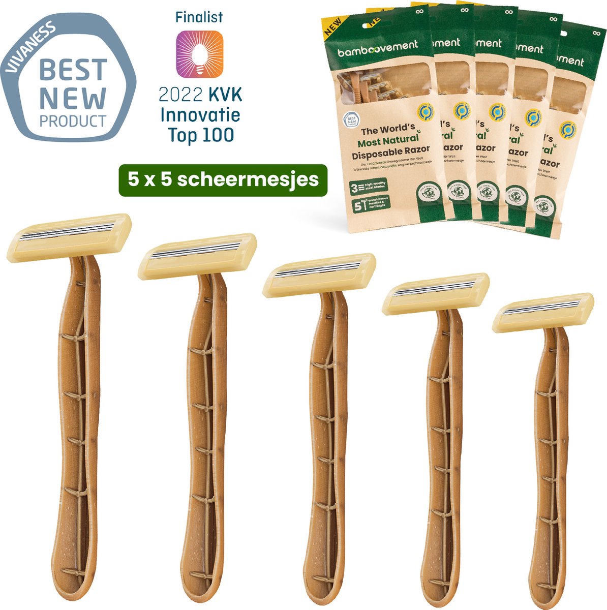 Bamboovement - Wegwerp Scheermesjes (25 stuks) - Scheermesjes Mannen ...