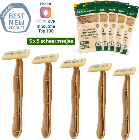 Bamboovement - Wegwerp Scheermesjes (25 stuks) - Scheermesjes Mannen ...