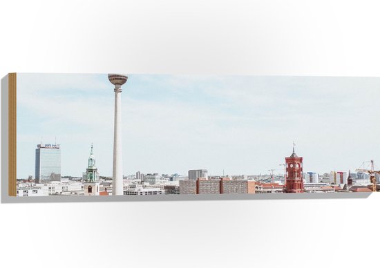 Hout - Duitse Stad met Mooie Gebouwen - 90x30 cm - 9 mm dik - Foto op ...