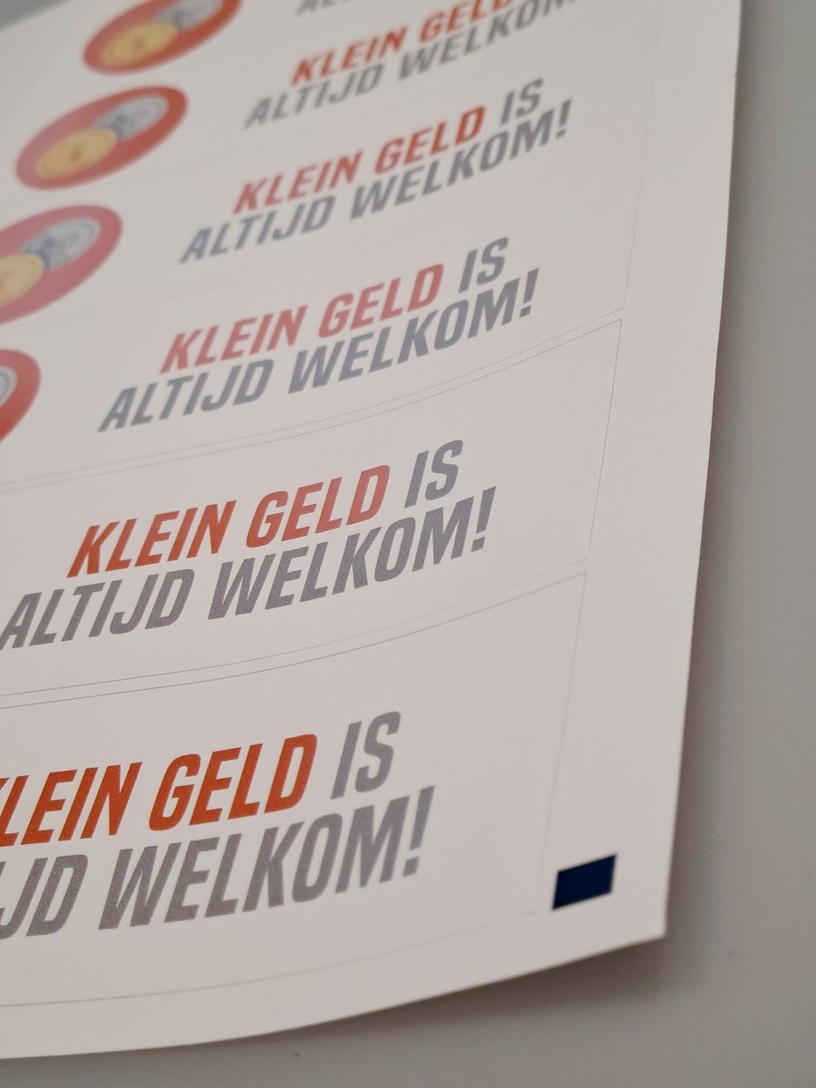 Stickers | Pictogram | "Klein geld is altijd welkom" | 14 x 4 cm ...