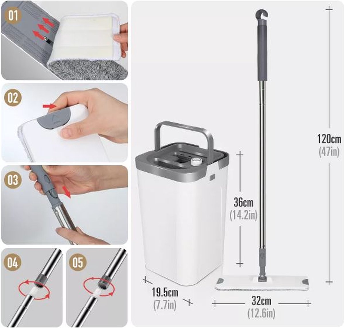 Sefaras Dweilsysteem met emmer - Handy Mop - Vloerwisser - Nieuw ...