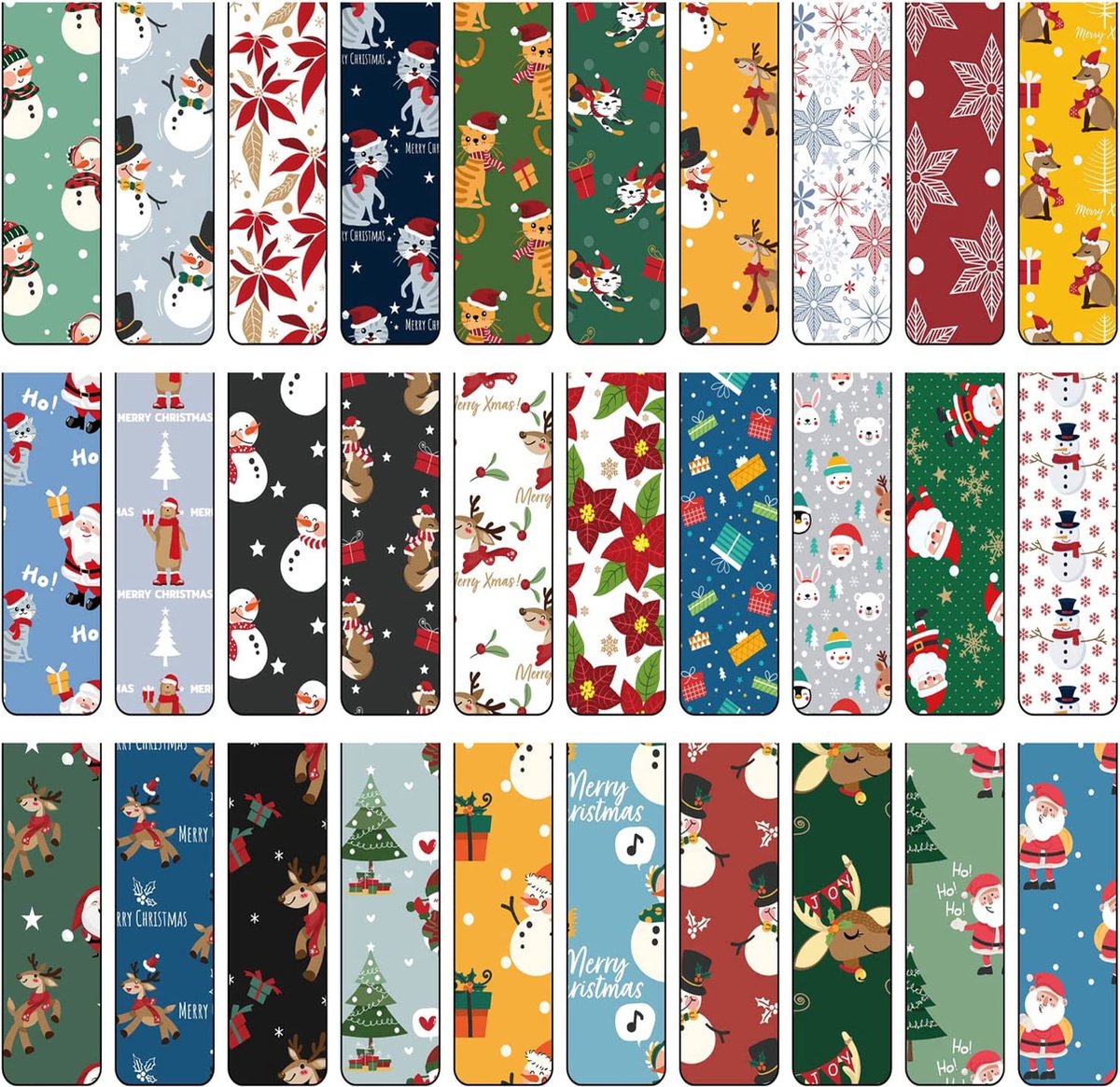 Plugstore - 30 stuks kerstboekenleggers, magnetische boekenleggers ...