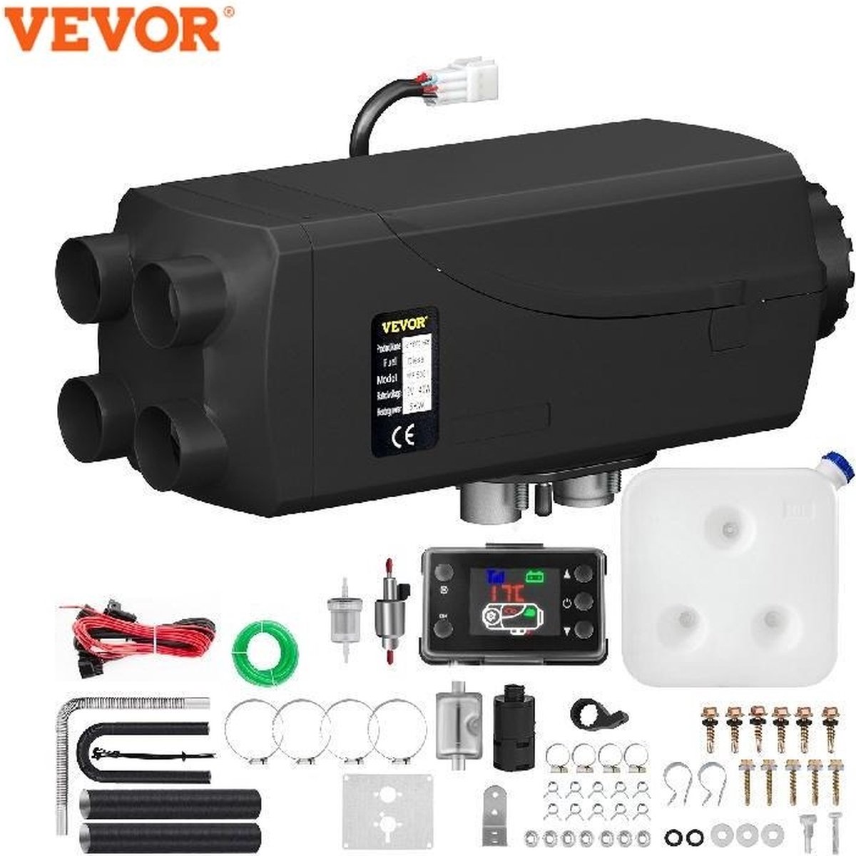Vevor Diesel Heater Standkachel 8kW 12V met LCD-scherm en 4Pijp | bol.com