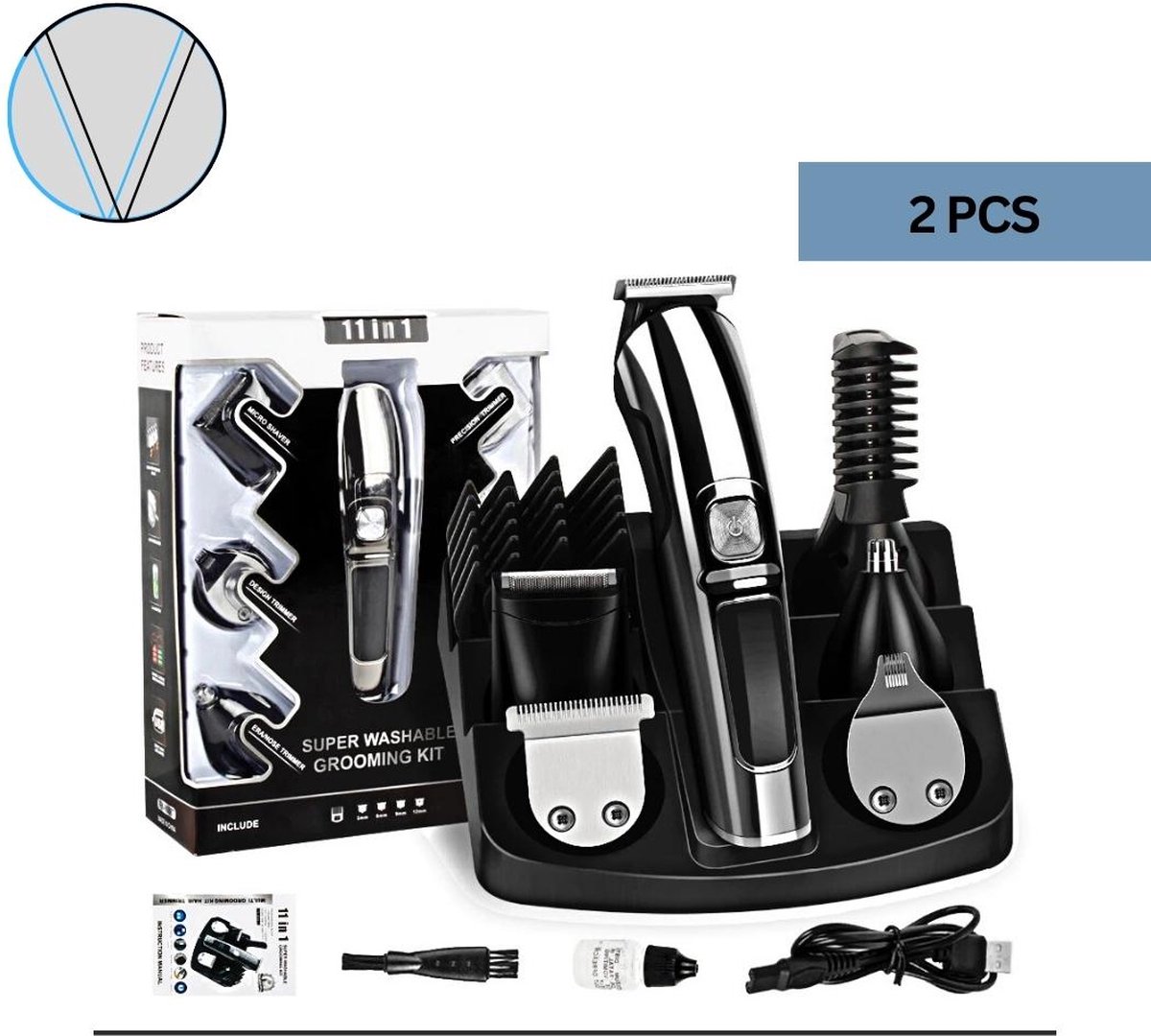 Tondeuse Mannen Hoofdhaar - Tondeuse Mannen Haartrimmer 2 Complete Sets ...