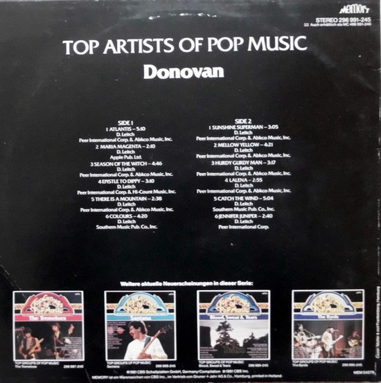 Top Artists Of Pop Music (LP), Donovan | Muziek | bol.com