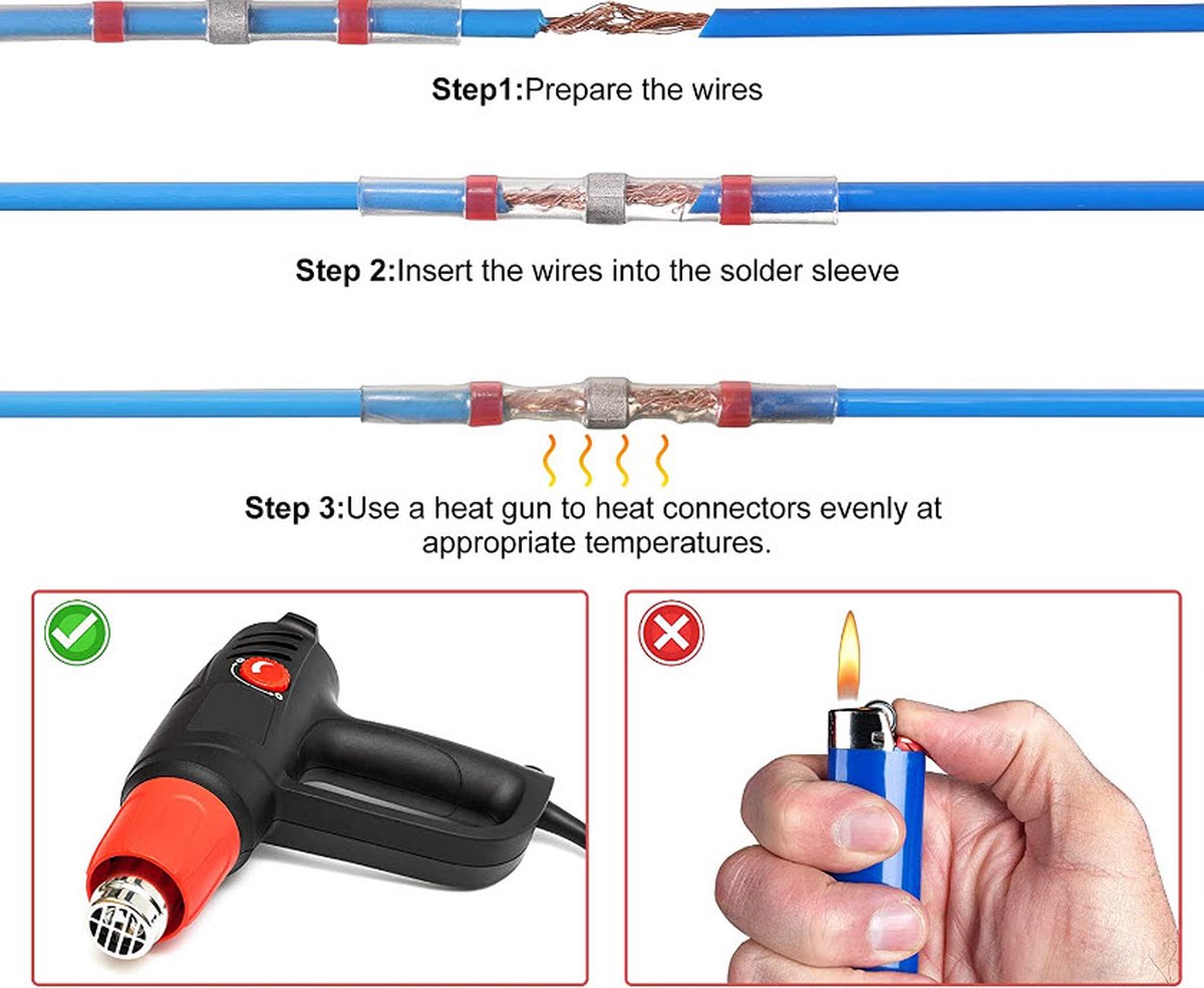 Togadget® - Soldeerhuls - kabelverbinder- krimpkous waterdicht met ...