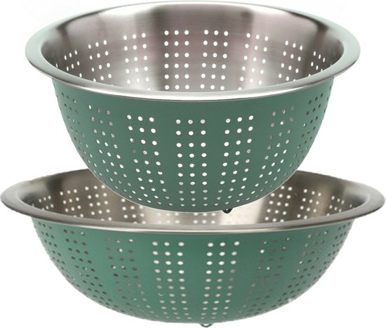 Excellent Houseware RVS keuken vergiet/zeef - set met 2 formaten ...