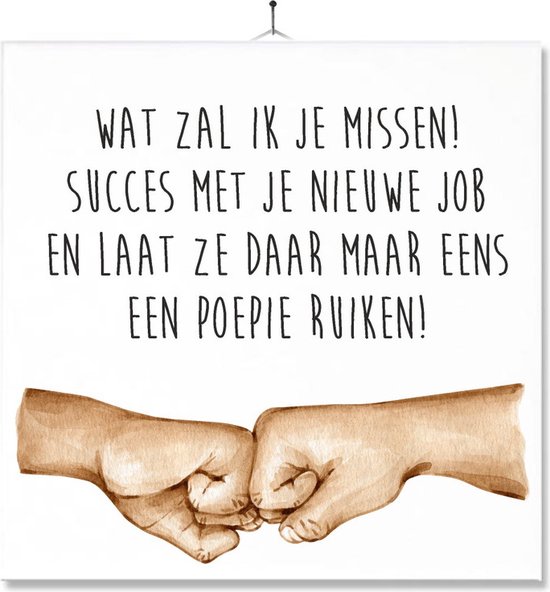Tegel Met Opdruk | Afscheid Collega | Wat zal ik je missen, succes met ...
