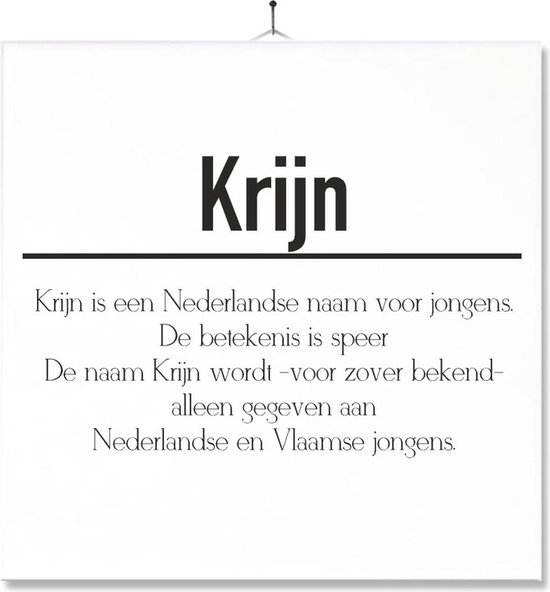 Tegel Met Opdruk | Betekenis | Kado | Cadeau | Met Naam - Krijn | bol