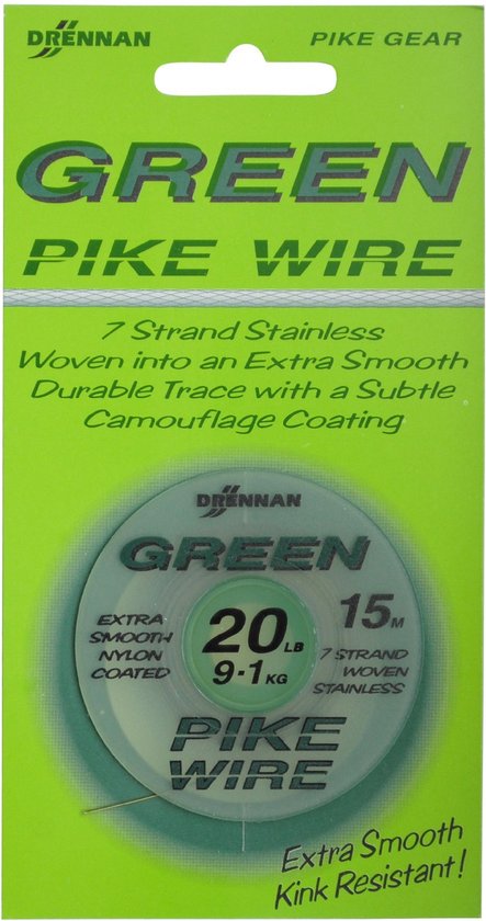 Drennan Green Pike Wire 15m 28lb 0,45mm 12,7kg | bol