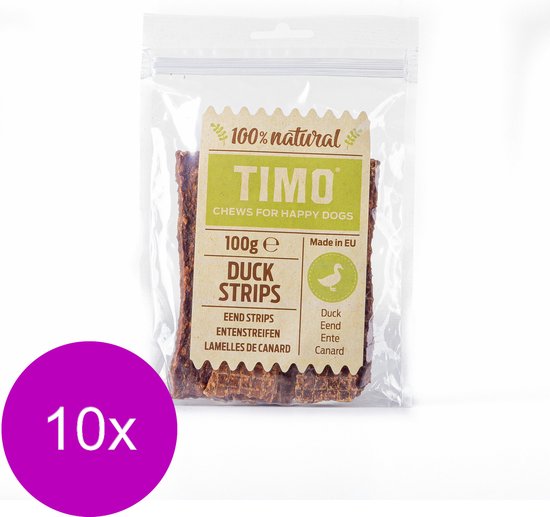 Timo Strips 100 g - Hondensnacks - 10 x Eend | bol