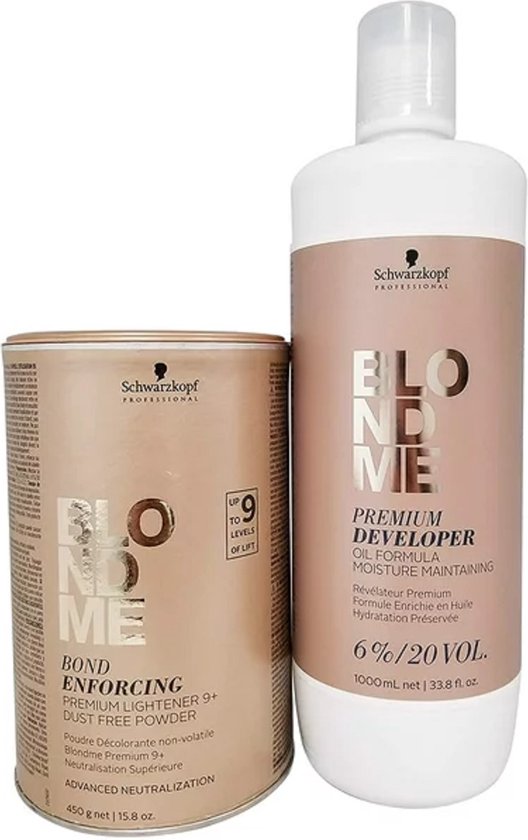 Schwarzkopf Professional Blond Me Premium Lift 9 Bleach and 6% Oil ...