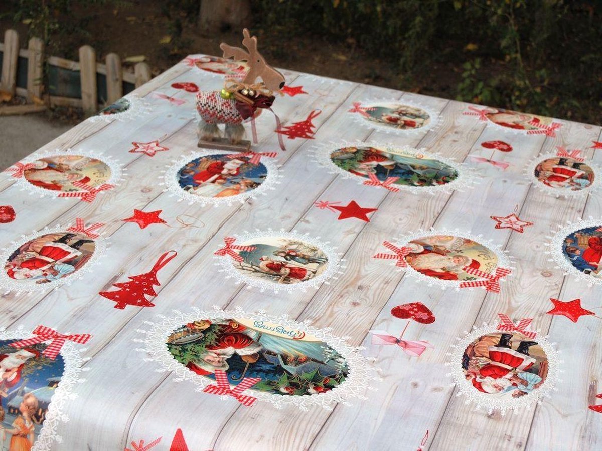 Toile cirée de Noël - toile cirée des fêtes - Père Noël - Sapin de Noël ...