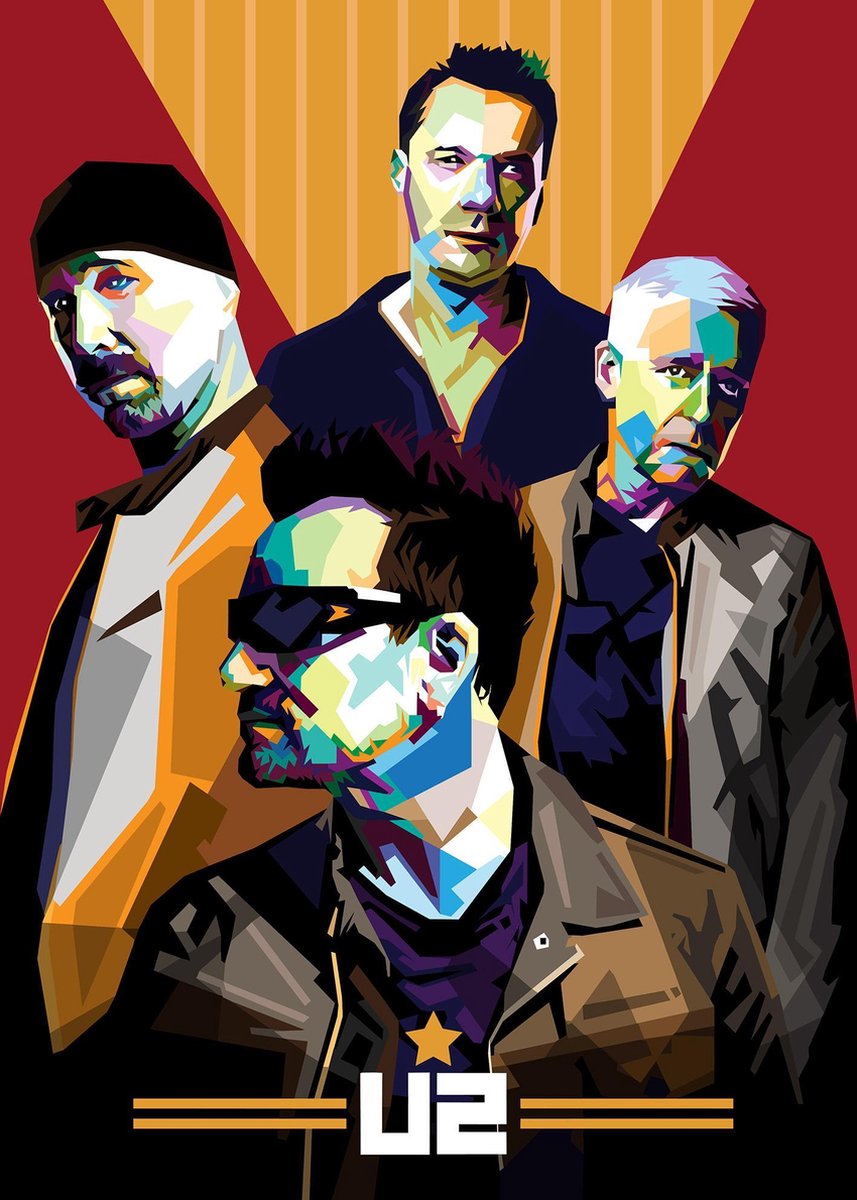 Canvas Pop Art U2 the band - 50x70cm | bol.com