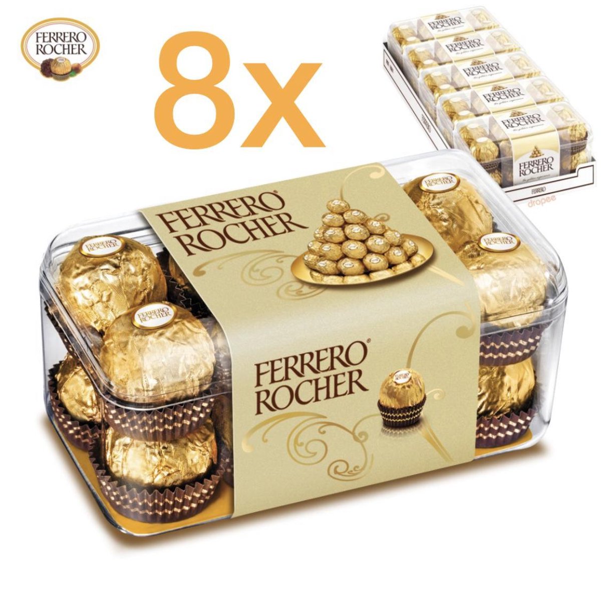 Ferrero Rocher T16 Gold edition - 8x200 gram Displaybox | bol.com