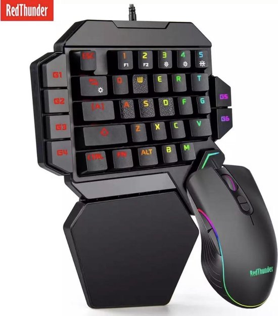 RedThunder K50 One-Handed Game Set RGB Backlit Portable Ergonomische ...