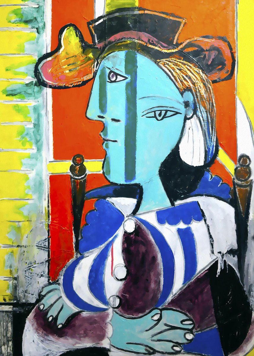 Canvas Seated woman with arms crossed - Pablo Picasso - 50x70cm | bol.com