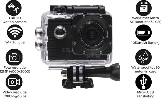 Denver ACT-5050 W - Action camera - Go pro - Action camera's ...