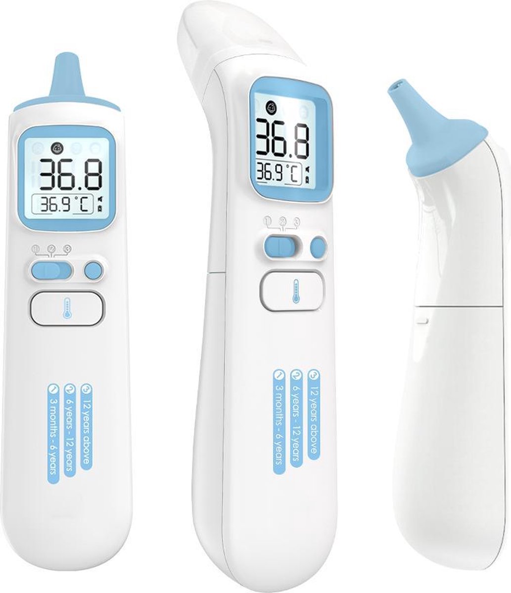 Digitale Voorhoofd- en Oorthermometer – Infrarood Koortsthermometer ...