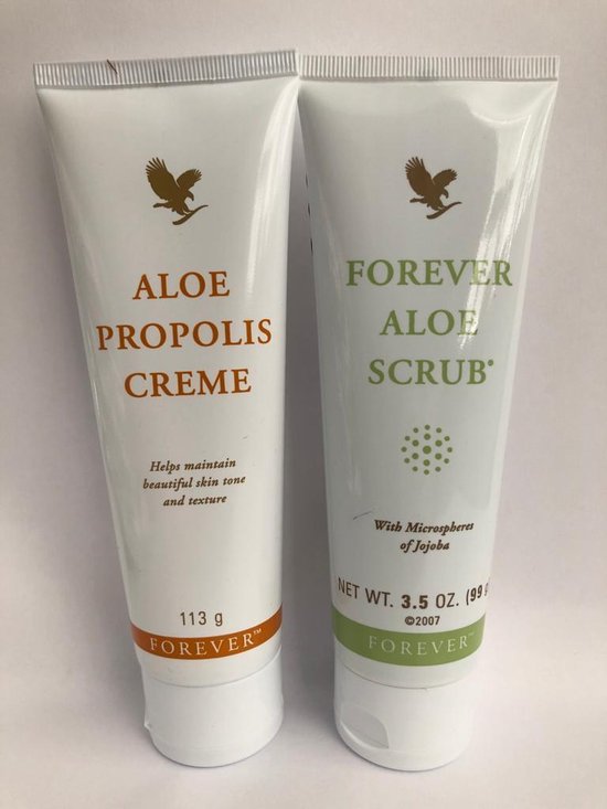 Forever Aloe Propolis creme en Forever Living Aloe scrub combipakket ...