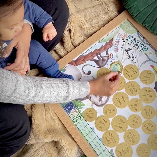 Baby Milestone Krasposter JUNGLE GREEN - Kraamcadeau Jongen & Meisje ...