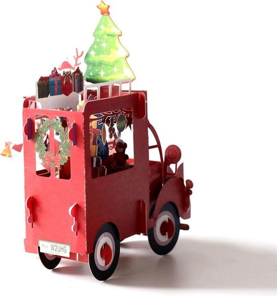 Pop-up kerstkaart Kerstman Citroën 2CV eend- Luxe Christmas kaart ...