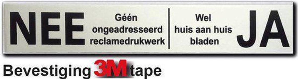 NEE JA Sticker Brievenbus - Brievenbussticker nee ja aluminium bordje ...