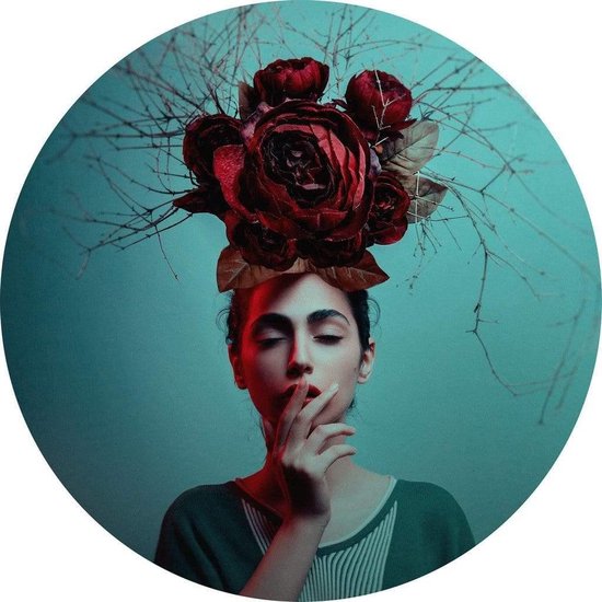 Wizard+Genius Flowers in her Hair Vlies Fotobehang 140x140cm rond | bol.com