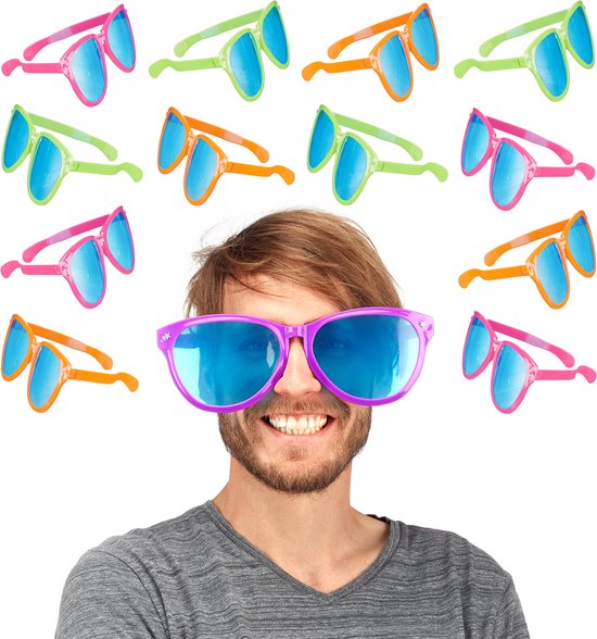 Relaxdays 12 x feestbril groot - gigantische bril - partybril ...