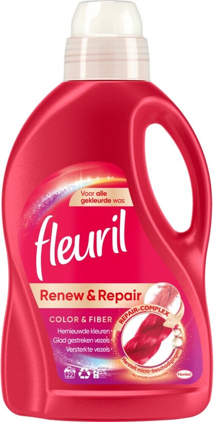 Fleuril Wasmiddel Renew 3D Kleur 1,32 liter | bol