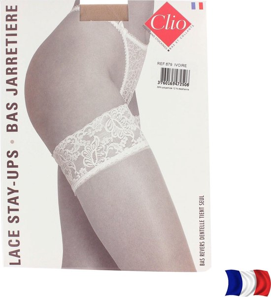 Clio Hold Ups - Hold Up Kousen - Kanten Boord - Sexy Chic - 15 Den. - T2 - Small - Beige | bol