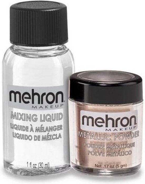Mehron - Metallic Powder + Mixing Liquid - Rosé Gold | bol