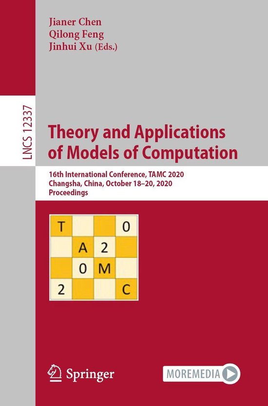 Lecture Notes In Computer Science 12337 Theory And Applications Of Models Of
